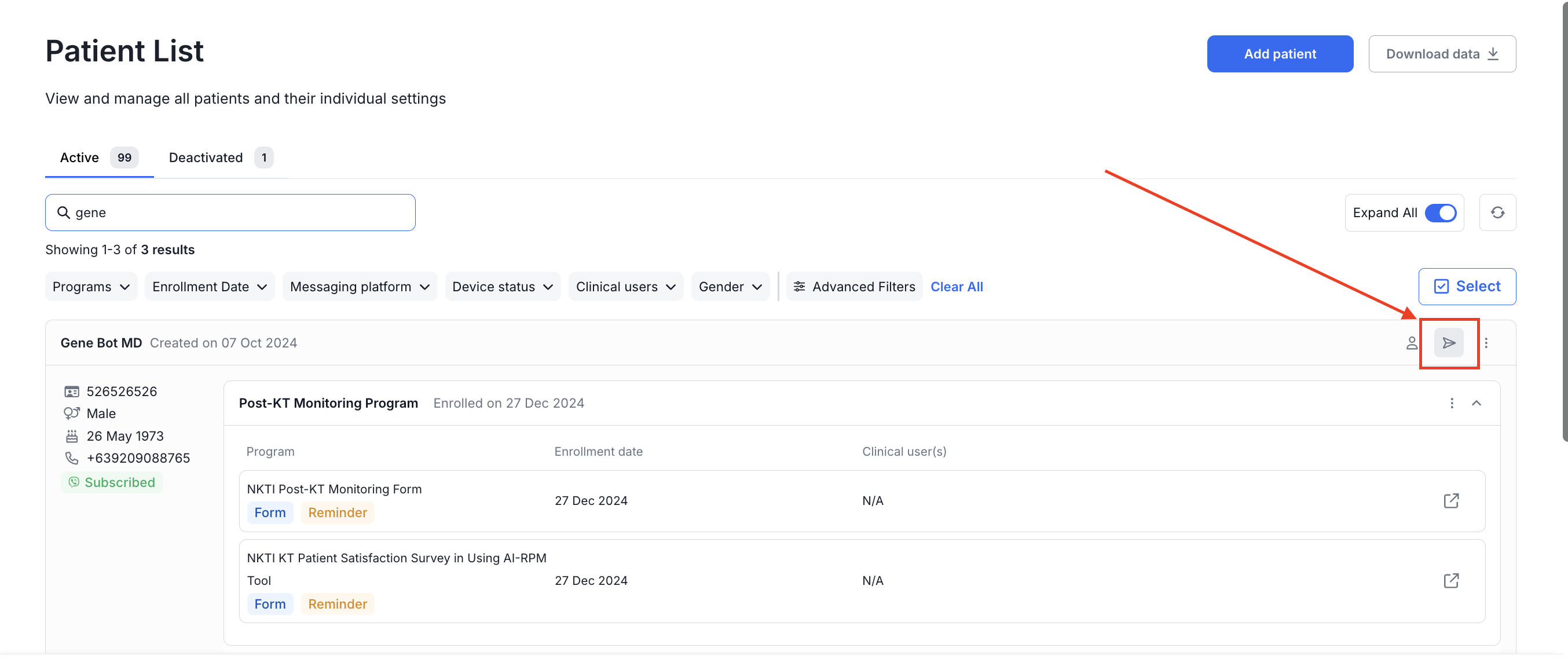 Sending Message Templates to a Patient – Bot MD Help